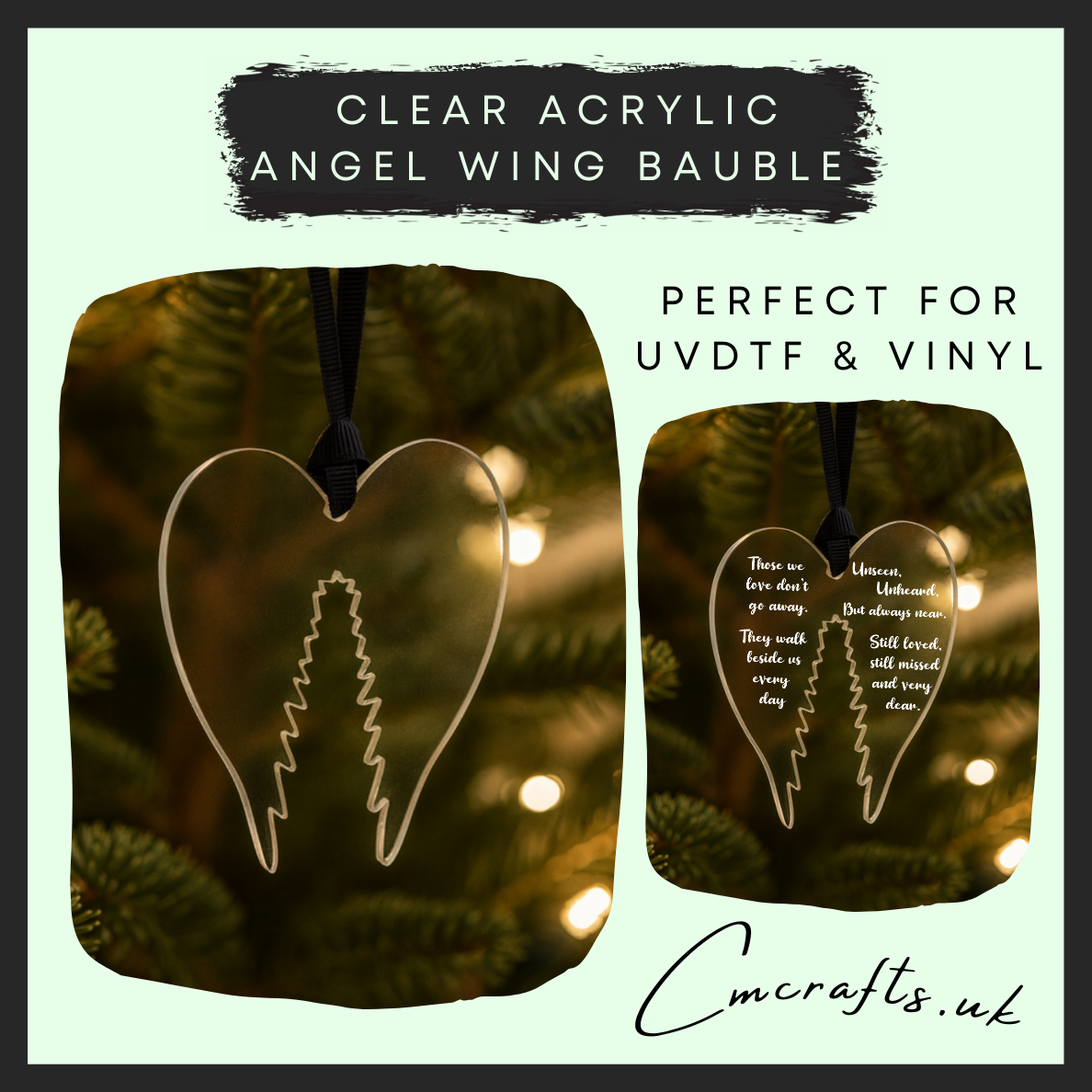 Clear acrylic Angel wings – cmcraftsuk