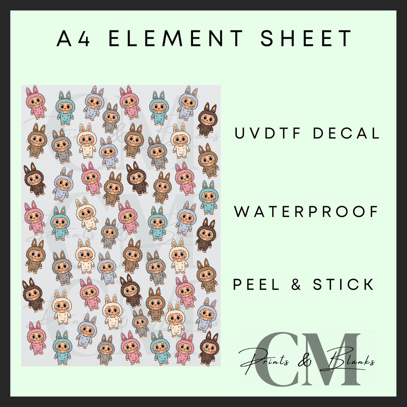 The monsters small a4 uvdtf element sheet – cmcraftsuk