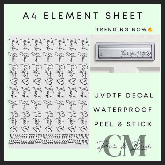 Thankyou postie A4 letterbox element sheet – cmcraftsuk